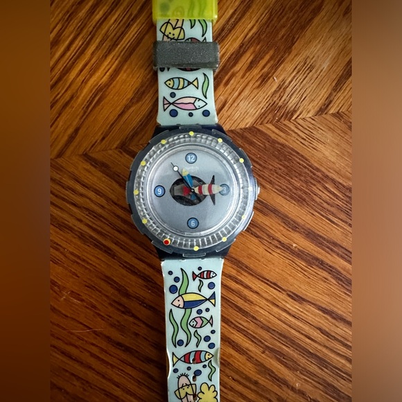 Swatch | Accessories | Vintage 9s Swatch Watch Plastic Underwater Theme | Poshmark